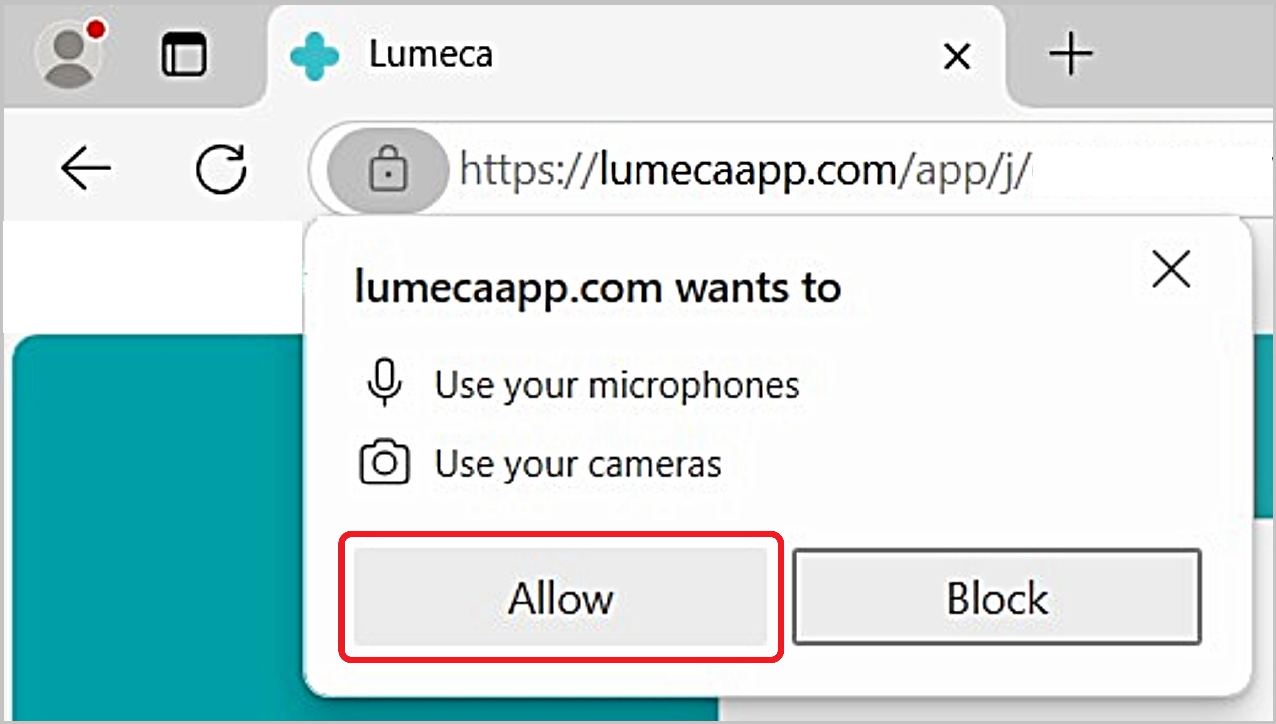 EDGE Browser - Camera & Microphone Permissions – Lumeca Health